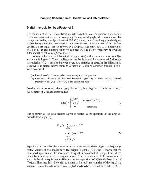 Decimation and Interpolation