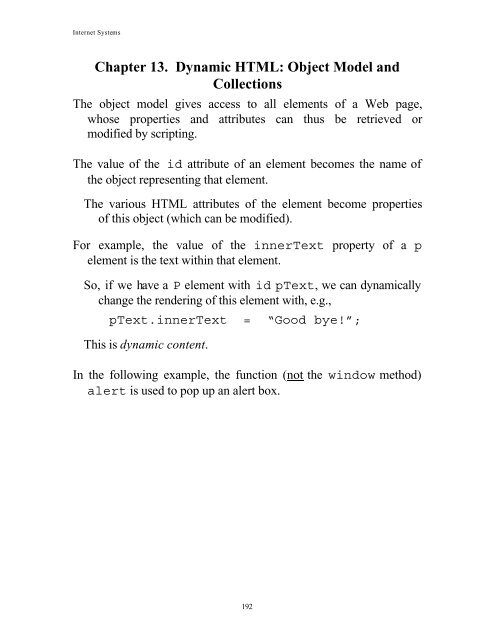 Chapter 13. Dynamic HTML: Object Model and ... - To DataJett.com