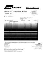 Product Information Sheet - Fiberfrax Refractory Ceramic Fiber