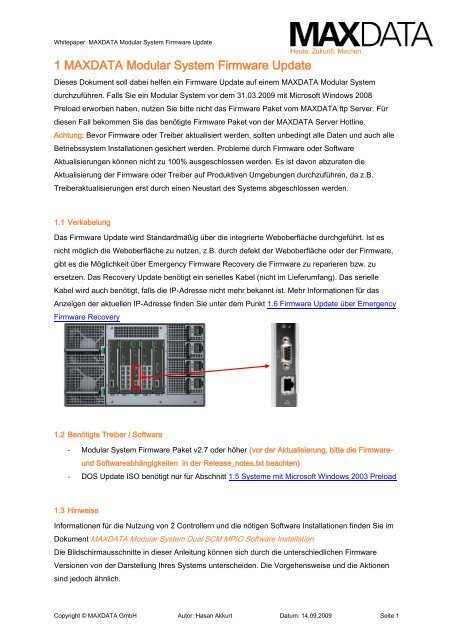 1 MAXDATA Modular System Firmware Update