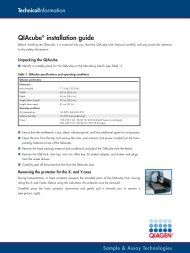 QIAcubeÂ® loading chart - AFAB Lab