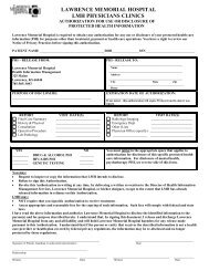 CT Scan history form - Lawrence Memorial Hospital