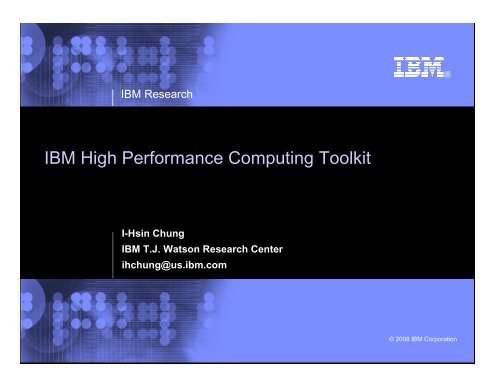 IBM HPC Toolkit - Computation