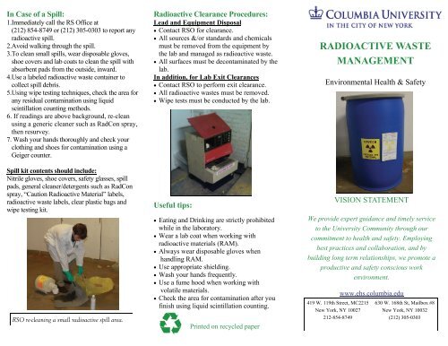 radioactive waste management - Environmental Health & Safety