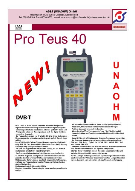 Pro Teus 40 - Unaohm