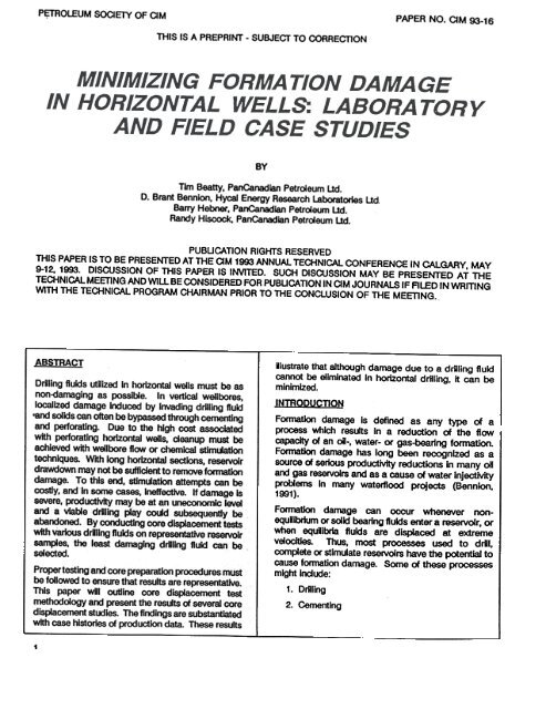 Minimizing Formation Damage in Horizontal Wells - Weatherford ...