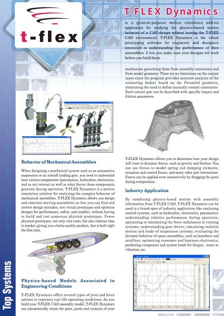 T-FLEX Dynamics Brochure.pdf - CAD CAM Australia