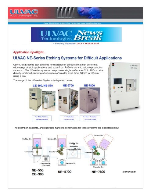 News Break - ULVAC Technologies