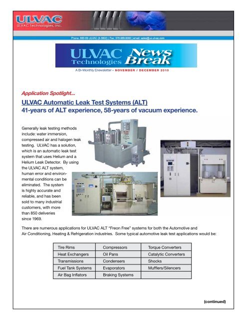 News Break - ULVAC Technologies