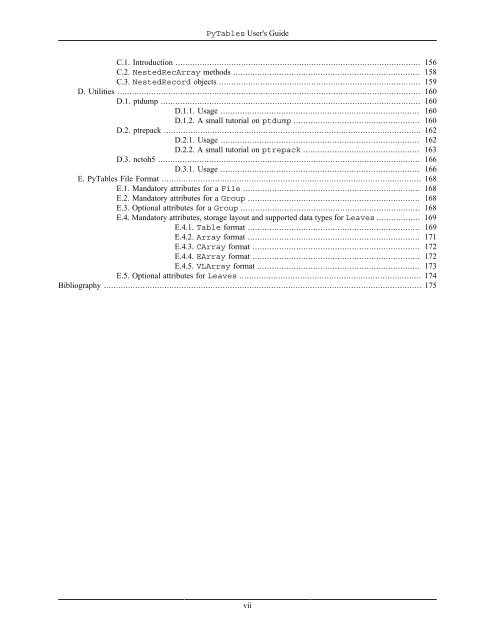 Pytables