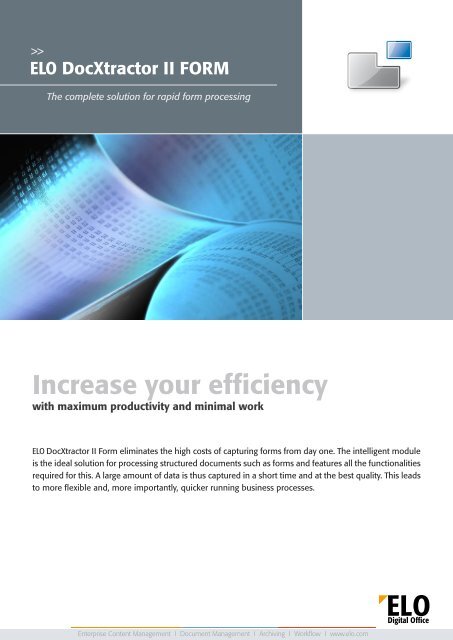 Increase your efficiency - ELO Digital Office