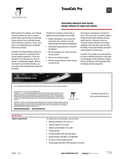 TraceCalc Pro - Pentair Thermal Controls