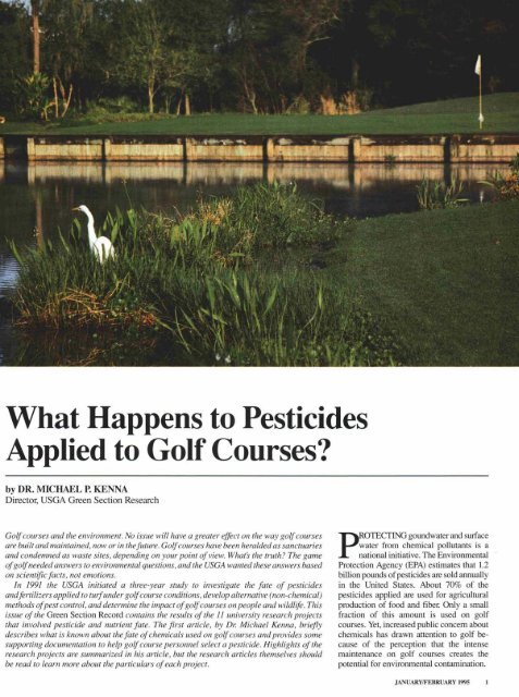 What Happens to Pesticides Applied to Golf Courses?