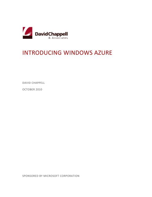 Introducing Windows Azure - Netcobol