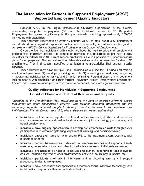 Quality Indicators PDF - APSE