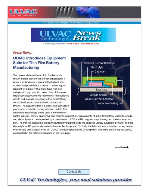 News Break - ULVAC Technologies