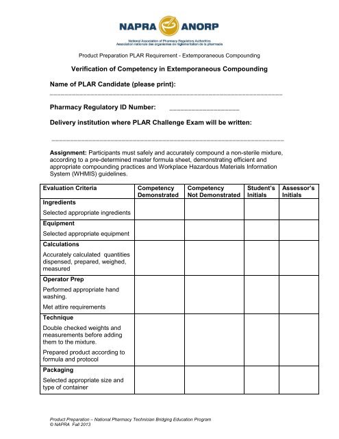 Non sterile Product Preparation Checklist NAPRA non-sterile-product-preparation-checklist-napra