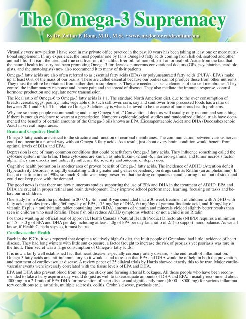 Tristar Omega-3 Brochure - Tristar Naturals