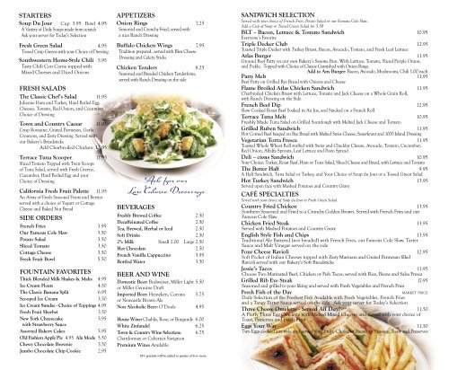 Country Food Menu First Class Food & Drink | CrossCountry