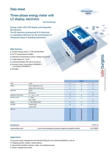 Data sheet Three-phase energy meter with LC display ... - METERBUY