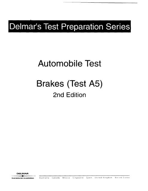 ASE Test A5 Study Guide - Thelostartof.net