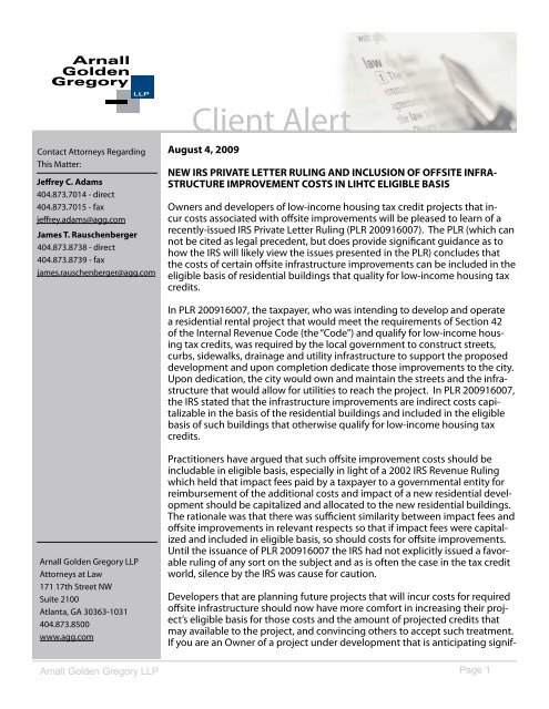 New IRS Private Letter Ruling and Inclusion of Offsite Infrastructure