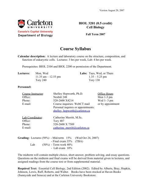 Course Syllabus Carleton University course-syllabus-carleton-university
