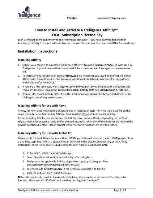 Affinity Install & Activation - Trelligence Affinity