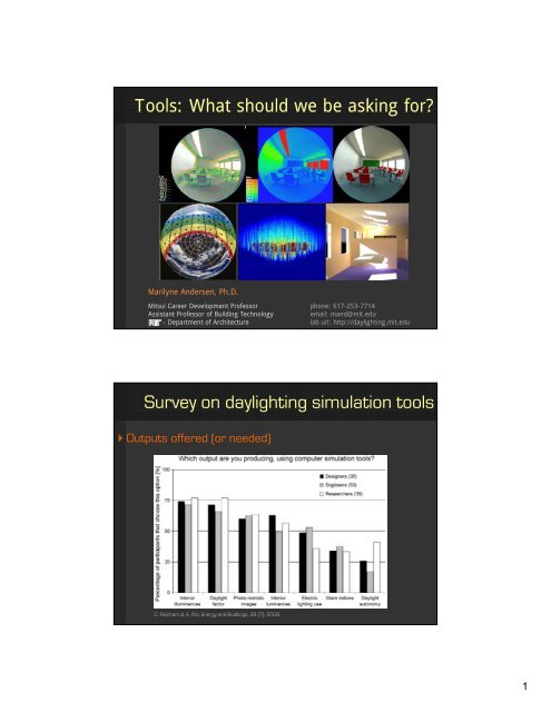 Survey on daylighting simulation tools - The Daylight Site