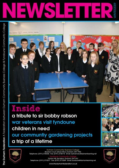 NEWSLETTERWINTER2009 Inside - The Durham Federation