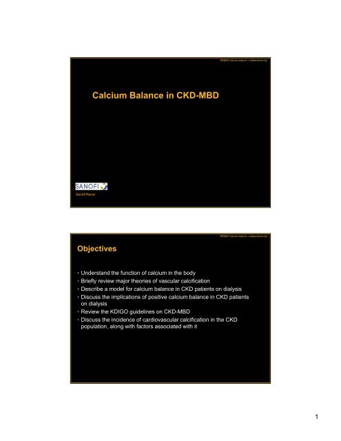 Calcium Balance in CKD-MBD - The End Stage Renal Disease ...