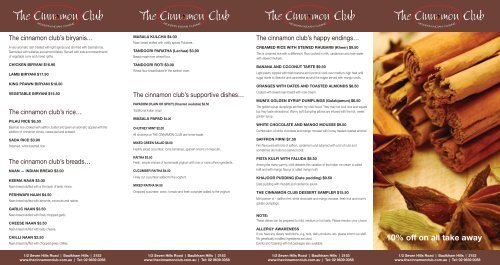 Download Our Menu - The Cinnamon Club
