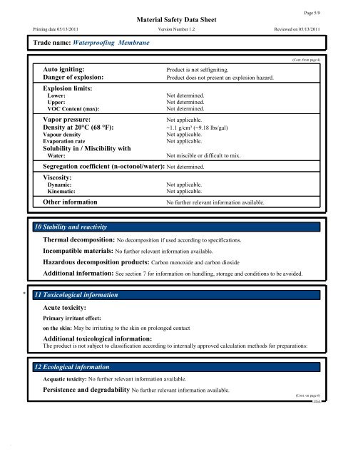 DRMaterial Safety Data Sh