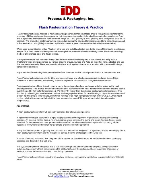 Flash Pasteurization Theory & Practice - IDD Process & Packaging ...