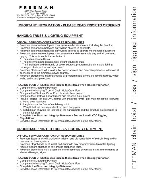 Guidelines - Rigging Regulations and Structural ... - SEMA Show
