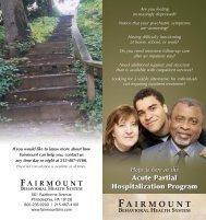 Hospital Information Sheet - Fairmount Behavioral Health System