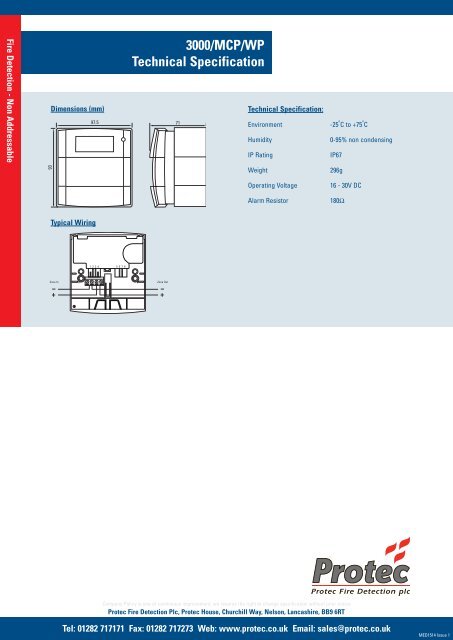 3000/MCP/WP Weatherproof Manual Call Point - Protec Fire Detection