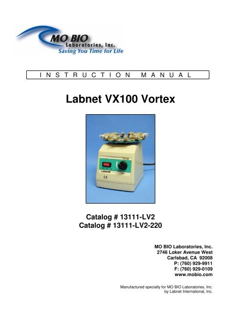 Labnet VX100 Vortex - MO BIO Laboratories, Inc.