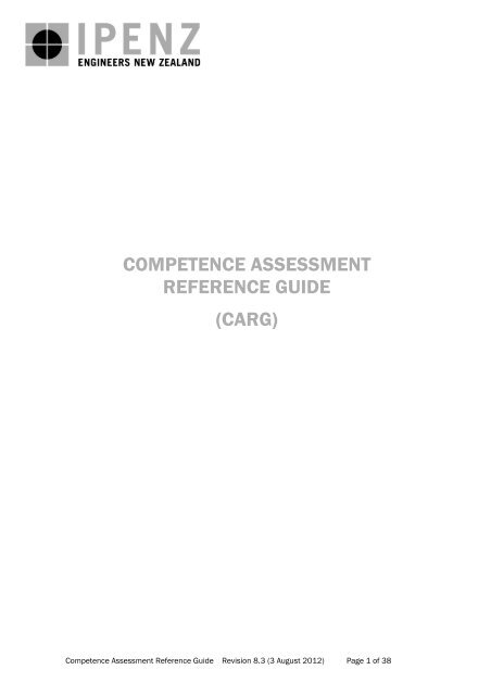 Carg competence assessment reference guide - ipenz