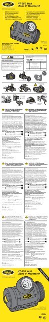 HT-600 & HT-650 Headtorch Instructions - Wolf Safety Lamp Company