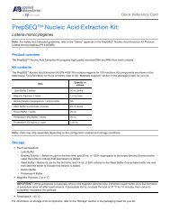 PrepFiler™ Forensic DNA Extraction Kit - Applied Biosystems