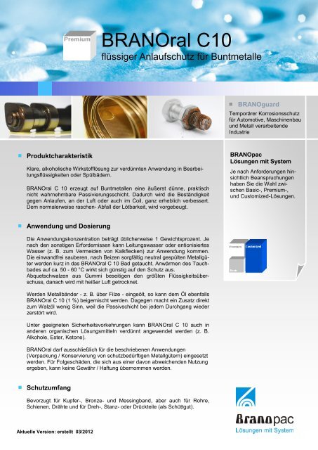 BRANOral C10 - BRANOpac LÃ¶sungen mit System