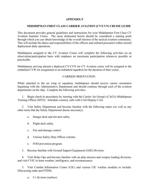 APPENDIX P - Aviation Afloat JQR - Navy ROTC