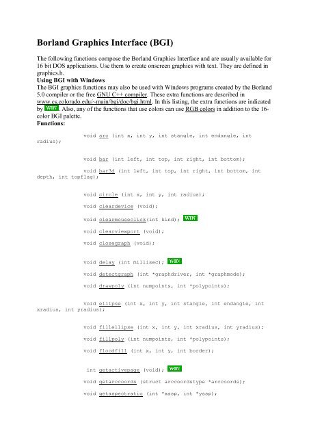 Borland Graphics Interface (BGI) - stefan sundin