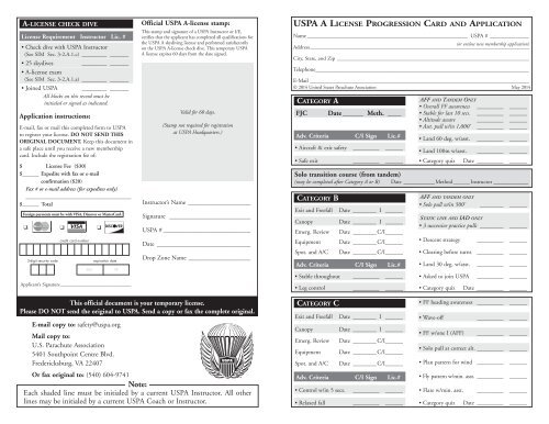 USPA A-license - United States Parachute Association