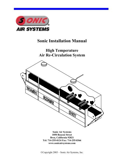 Sonic Installation Manual SIM-002 High ... - Sonic Air Systems