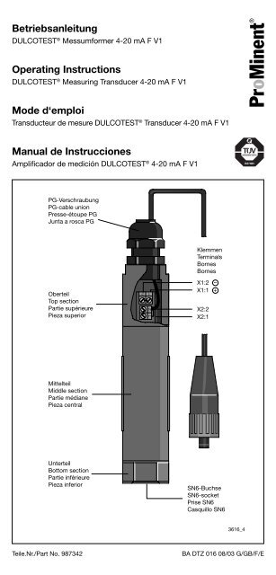 DULCOTEST® - Transducer - ProMinent