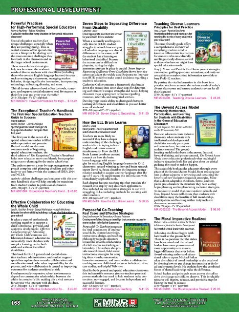Professional Development (pages 168-185) - Mind Resources