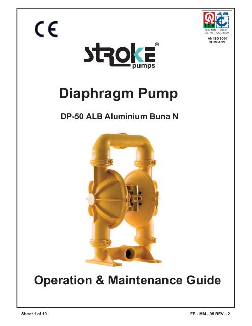 Diaphragm Pump DP-50 ALB Aluminium Buna N - Stroke Pumps