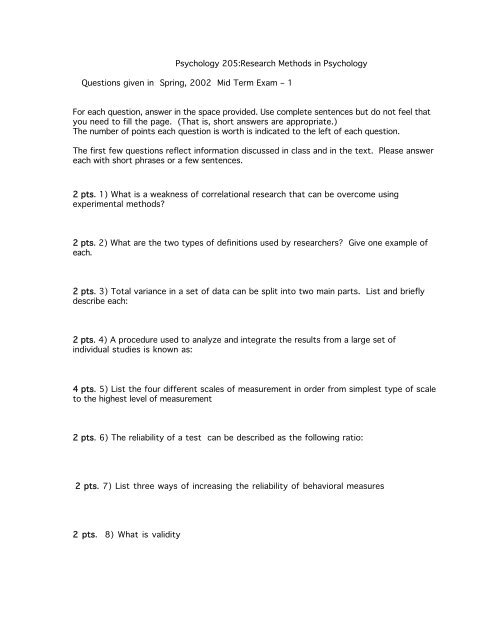 Sample test - The Personality Project